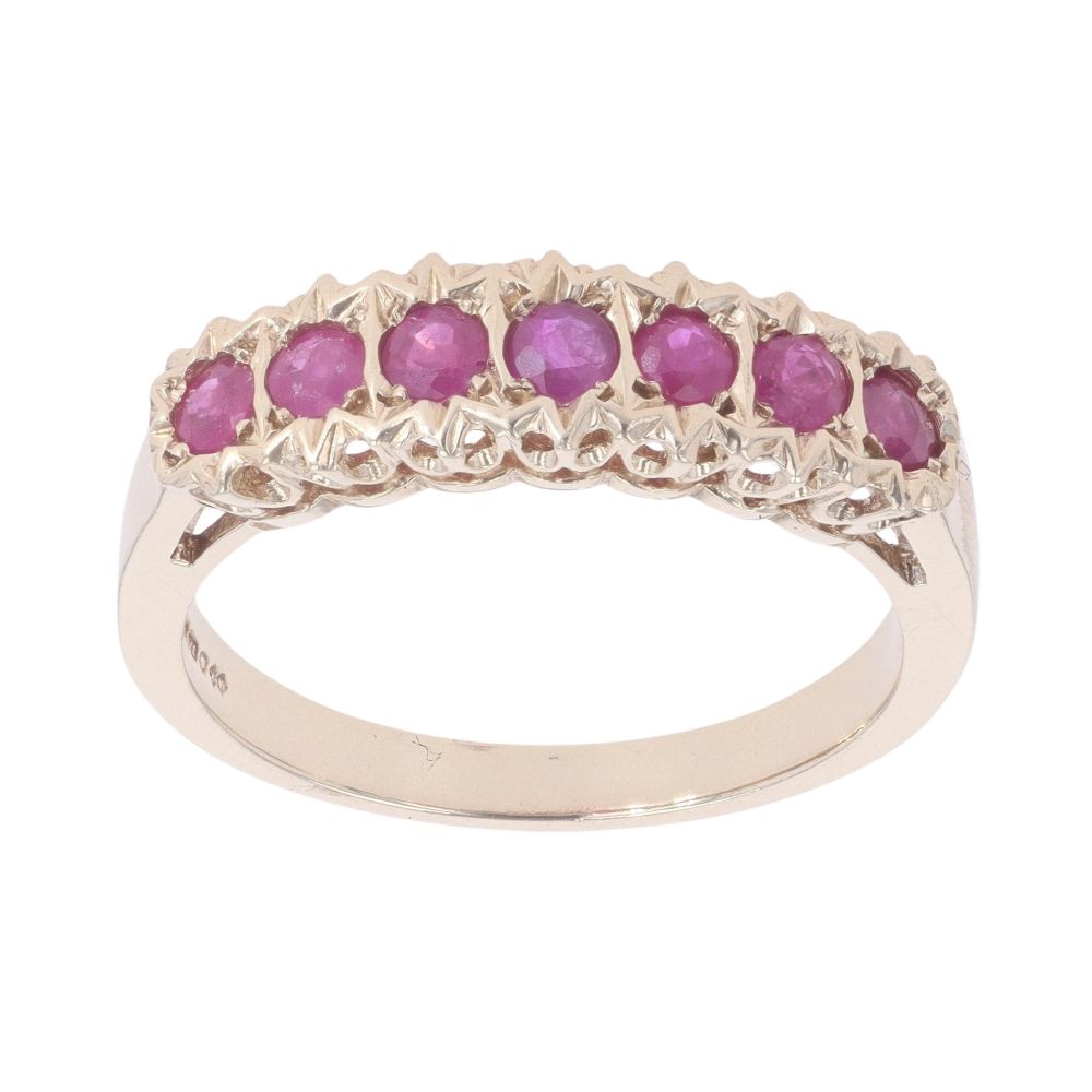 9ct Yellow Gold Ruby Half Eternity Ring | Ramsdens Jewellery