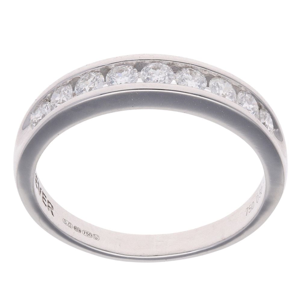 18ct White Gold 0.50ct Brilliant Cut Diamond Half Eternity Ring RAMS846329211001 | Ramsdens ...