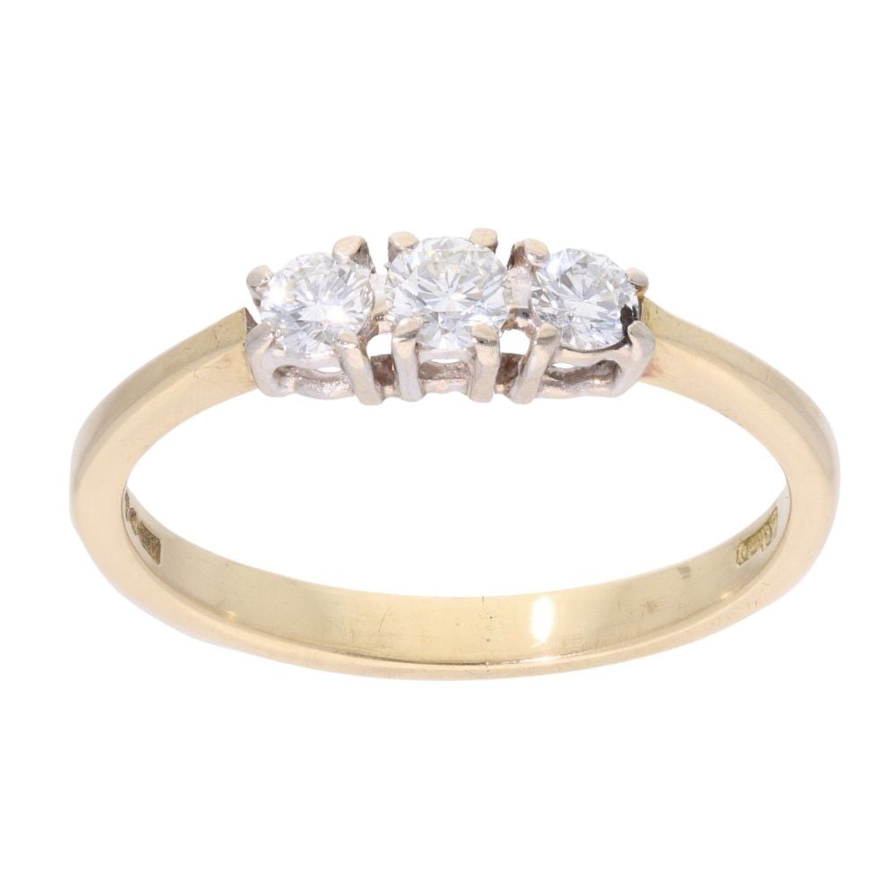 18ct Yellow Gold 0.30ct Diamond Trilogy Ring RAMS971288779005 | Ramsdens Jewellery