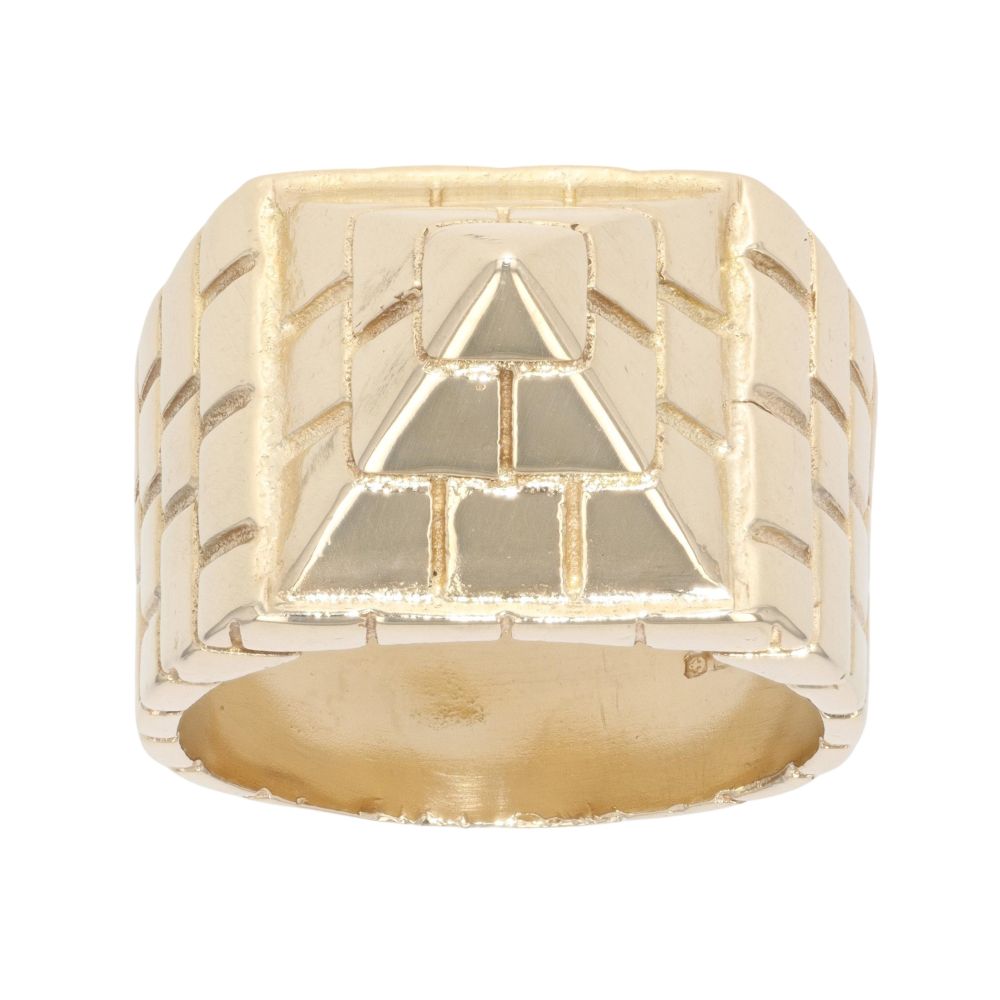 9ct Yellow Gold Pyramid Ring RAMS207003129904 | Ramsdens Jewellery