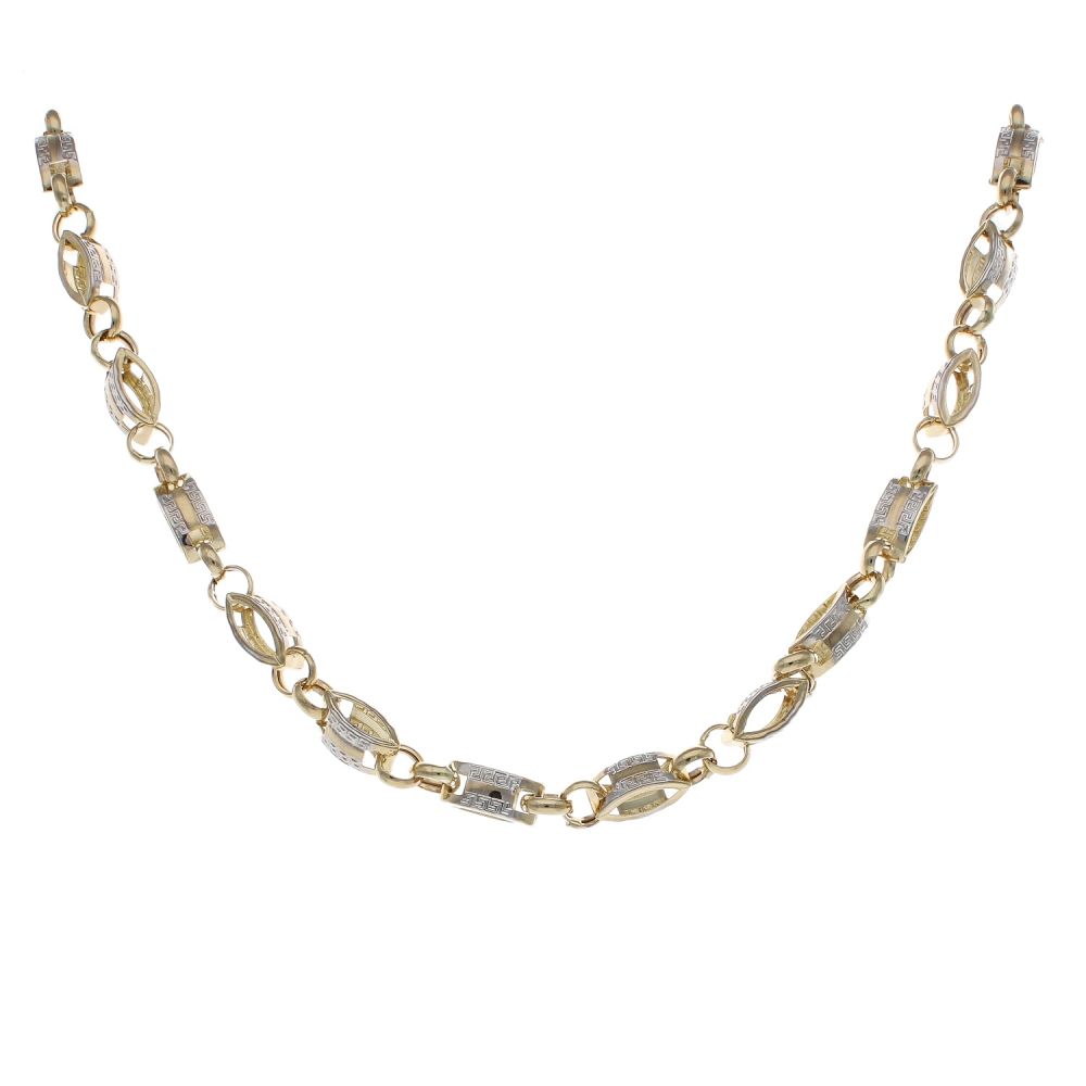 14ct Yellow And White Gold Greek Key Chain 24" RAMS7830000531 ...