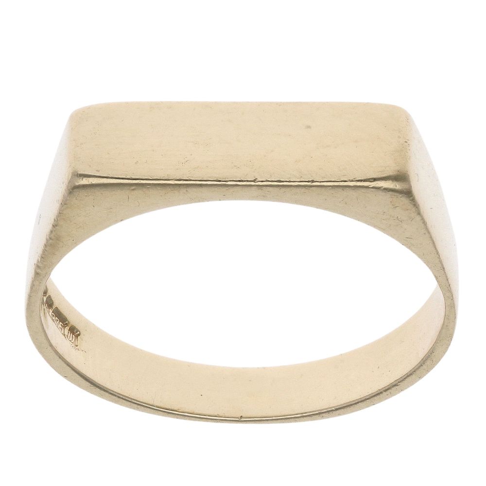 9ct Yellow Gold Plain Rectangular Signet Ring RAMS942353928013 | Ramsdens Jewellery