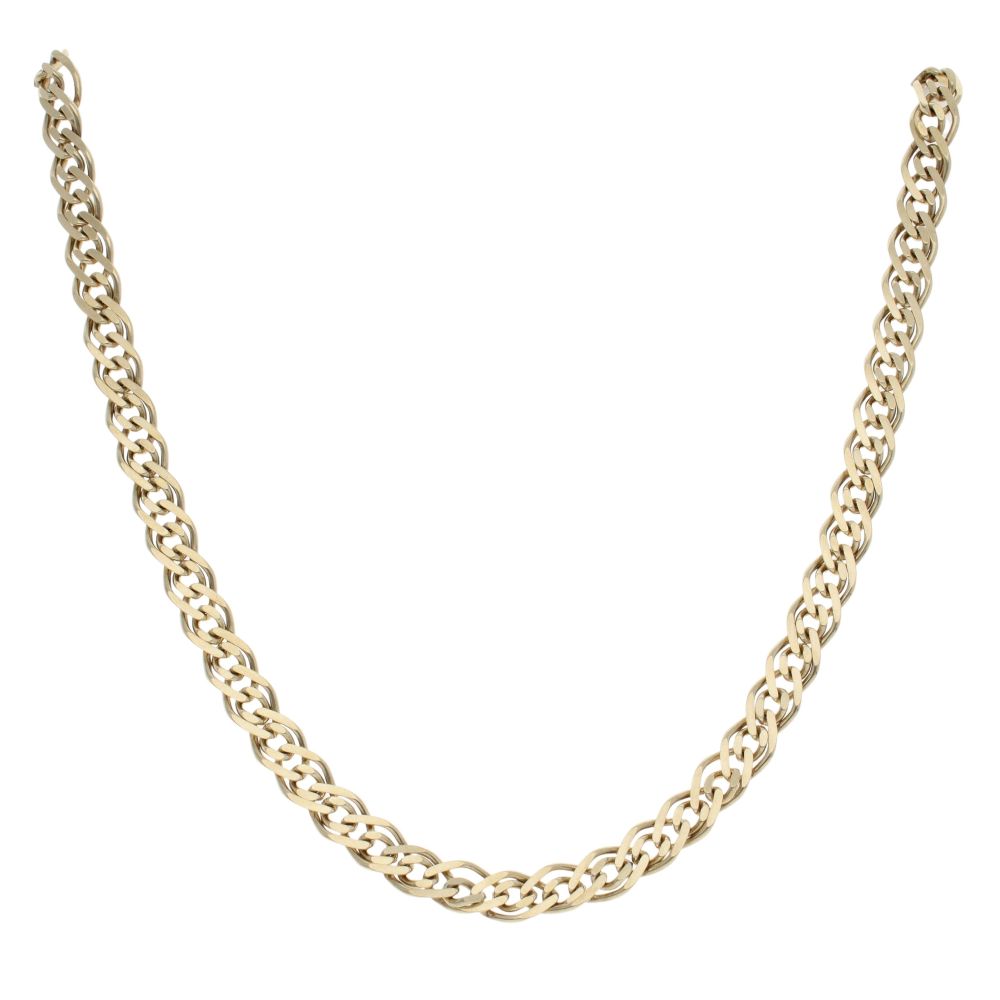 9ct Yellow Gold Double Curb Chain 18" RAMS675299221004 | Ramsdens Jewellery
