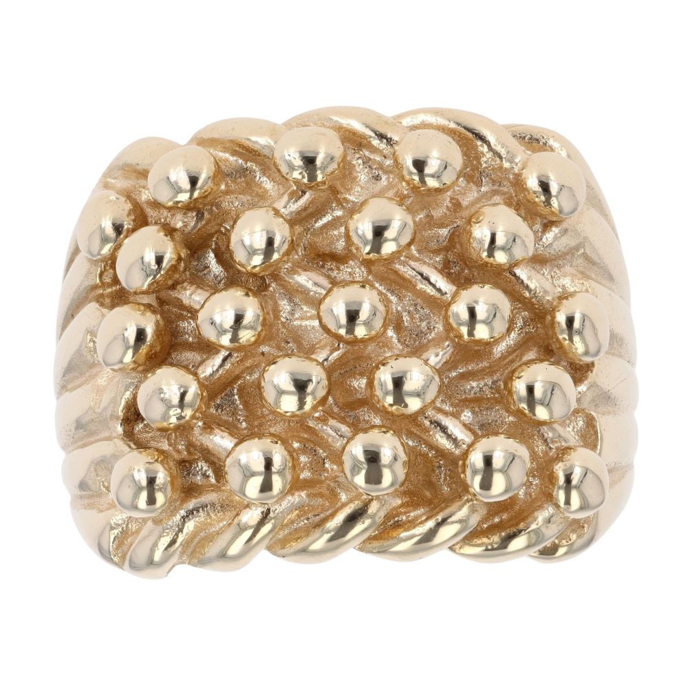 9ct Yellow Gold Five Row Keeper Ring RAMS9900004720-Z+3 | Ramsdens ...