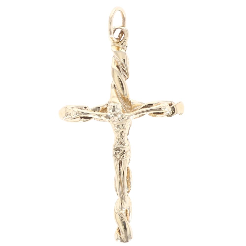 9ct Yellow Gold Twist Pattern Crucifix Pendant RAMS3380000296 ...