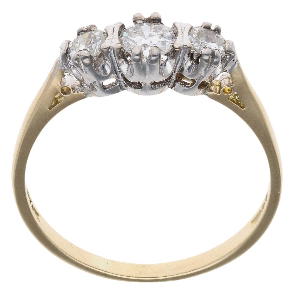 18ct Yellow Gold Trilogy 0.50ct Diamond Trilogy Ring RAMS673322799011 ...