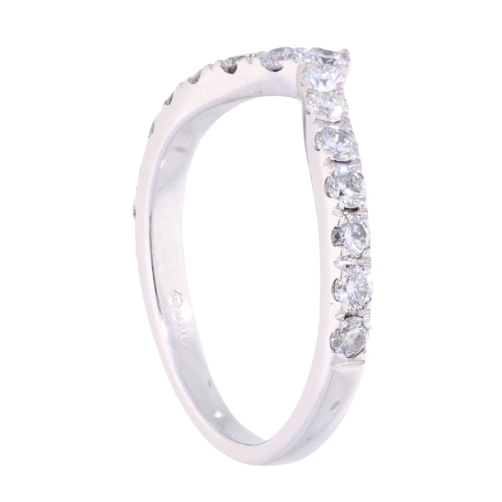 18ct White Gold 0.50ct Diamond Wishbone Ring RAMS640276108005 ...
