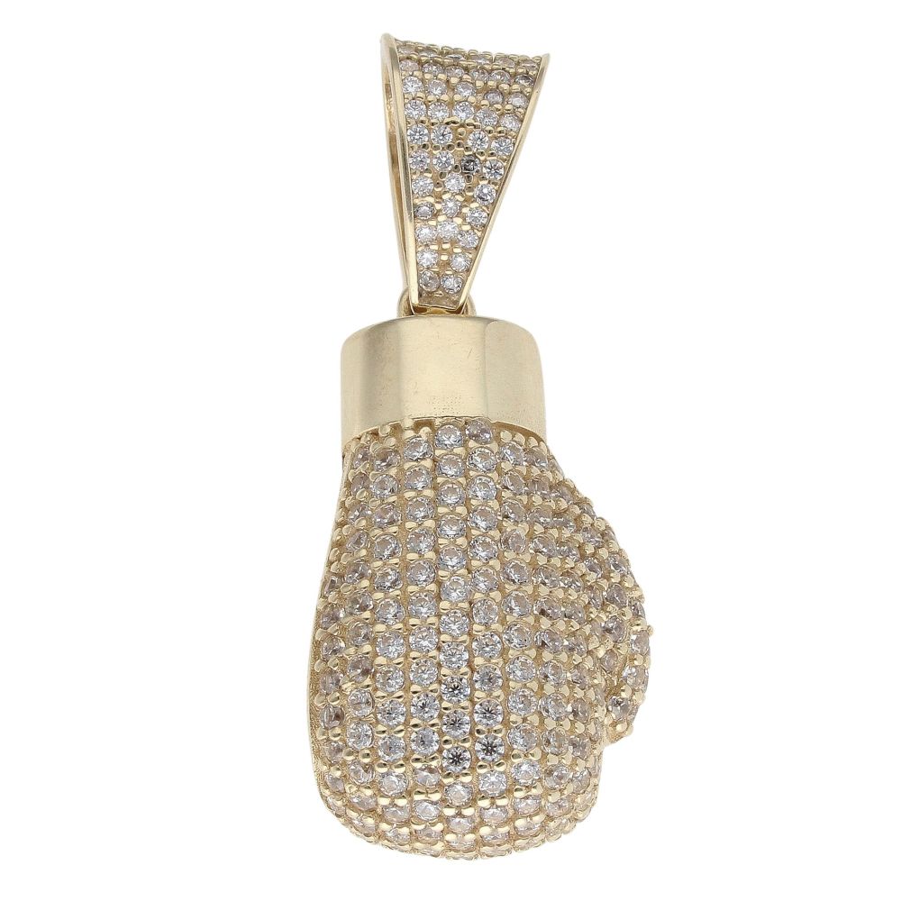 9ct Yellow Gold Cubic Zirconia Boxing Glove Pendant RAMS3380000351 | Ramsdens Jewellery