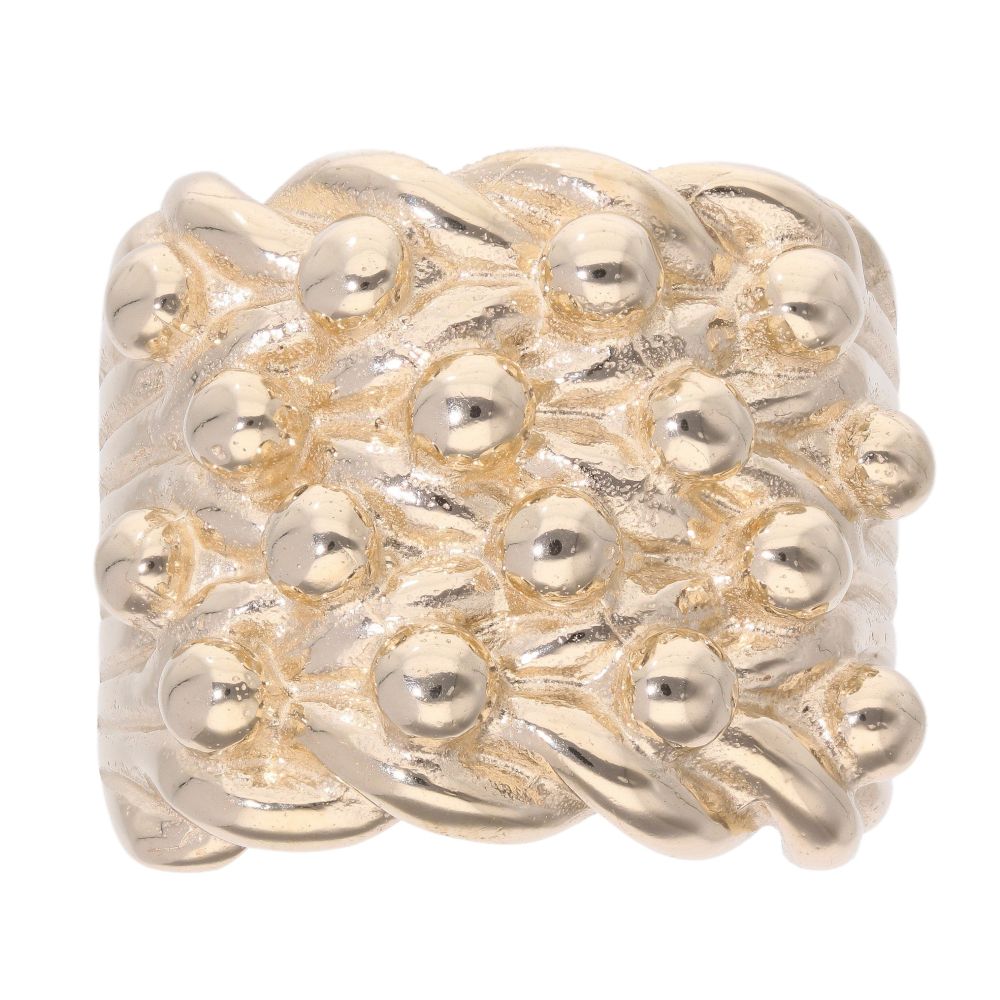 9ct Yellow Gold 4 Row Keeper Ring RAMS4430000115 | Ramsdens Jewellery