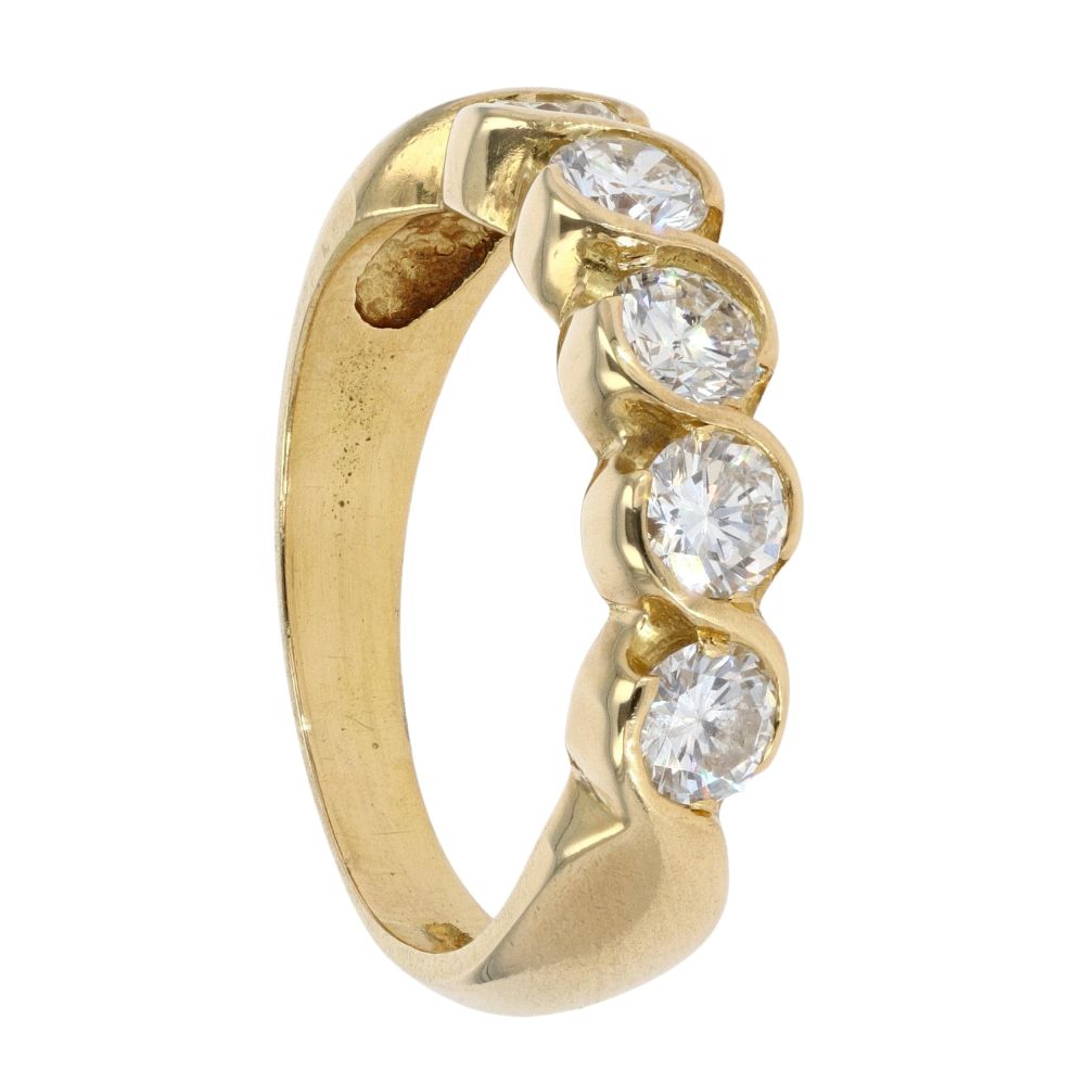 18ct Yellow Gold 1.10ct Diamond Five Stone Ring RAMS147295005006 ...