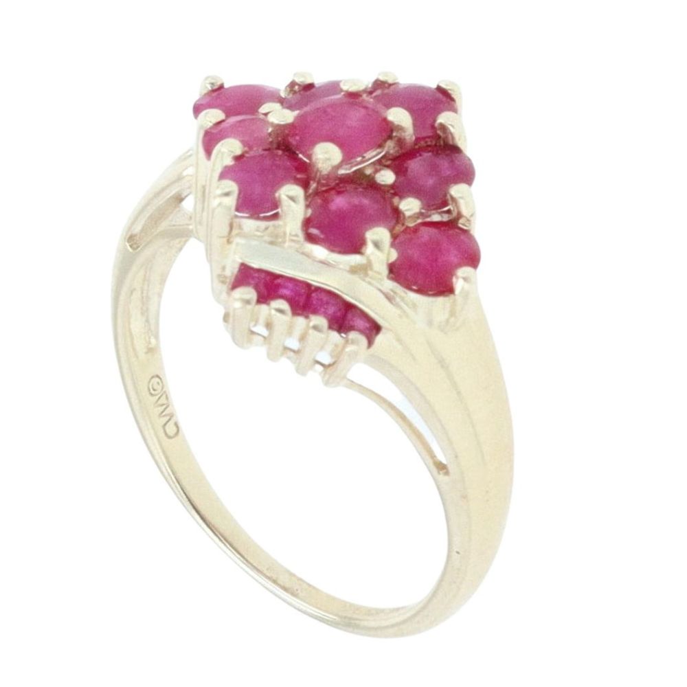 9ct Yellow Gold Ruby Cluster Ring RAMS141305821013 | Ramsdens Jewellery