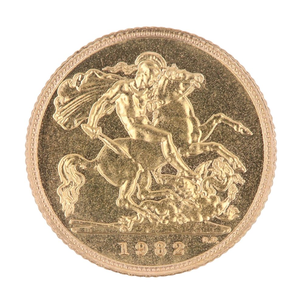 1982 Elizabeth II Half Sovereign Coin RAMS964379433003 | Ramsdens Jewellery