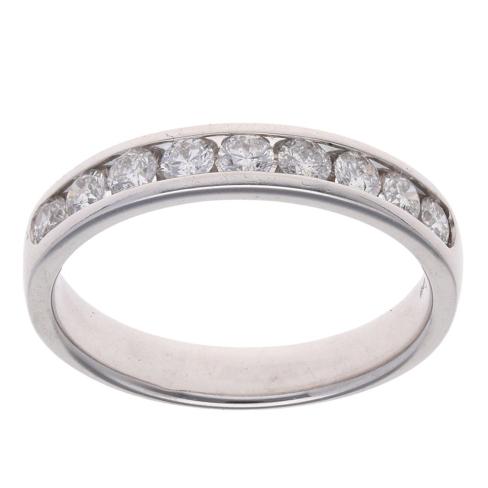 18ct White Gold 0.50ct Brilliant Cut Diamond Half Eternity Ring RAMS136343192008 | Ramsdens ...