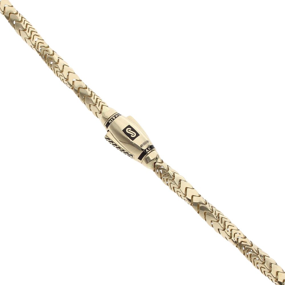 14ct Yellow Gold Monaco Spin Plain Lock Twist Chain 24" RAMS3830003207 ...