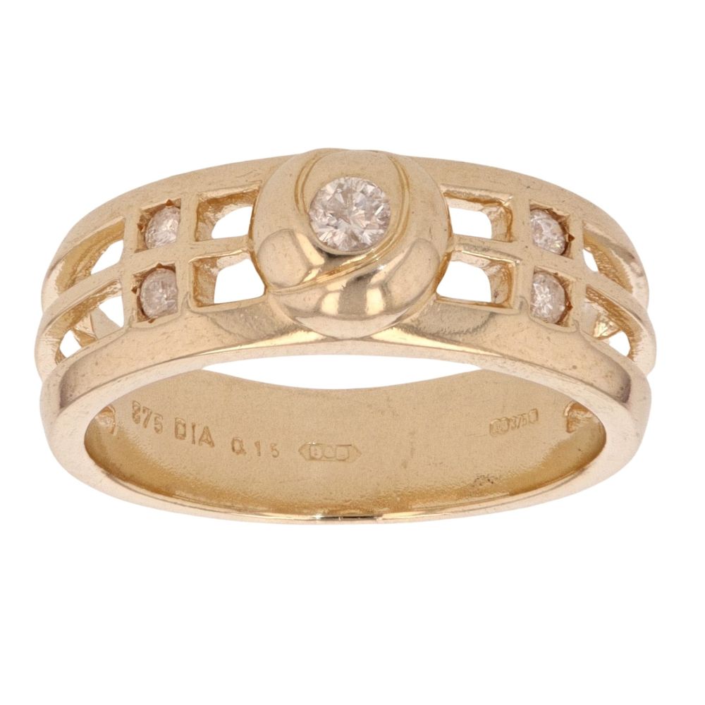 9ct Yellow Gold 0.15ct Diamond Rennie Mac Ring RAMS915338519011 ...