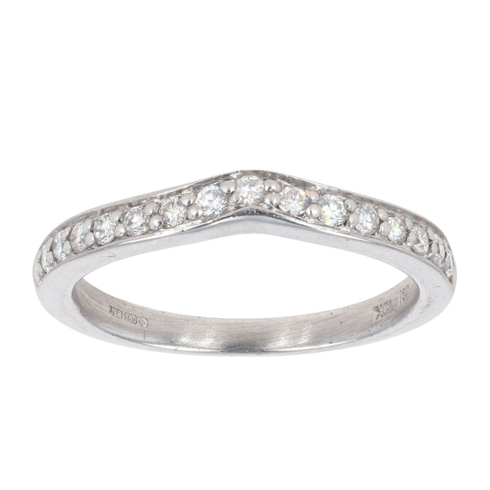 18ct White Gold 0.30ct Diamond Wishbone Ring | Ramsdens Jewellery