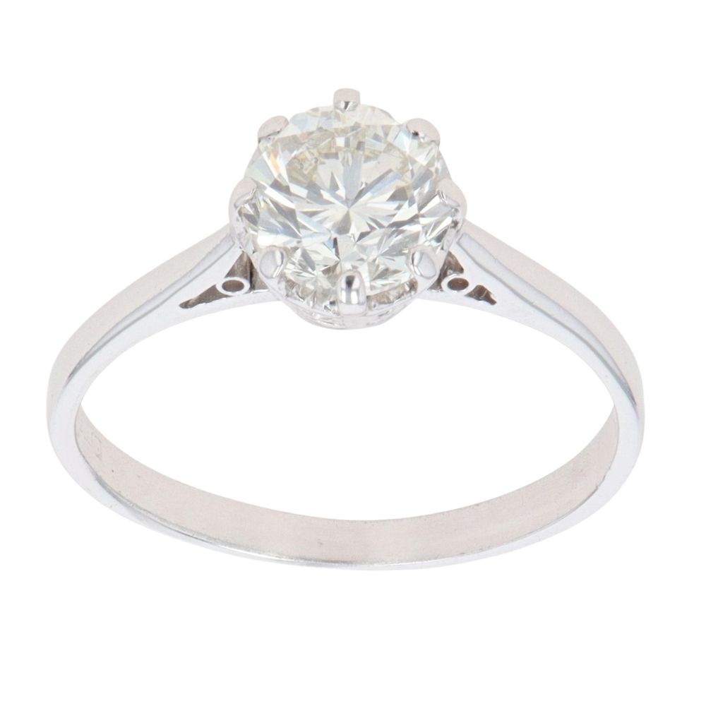 18ct White Gold 1.50ct Brilliant Cut Diamond Solitaire Ring RAMS688351074001 | Ramsdens Jewellery