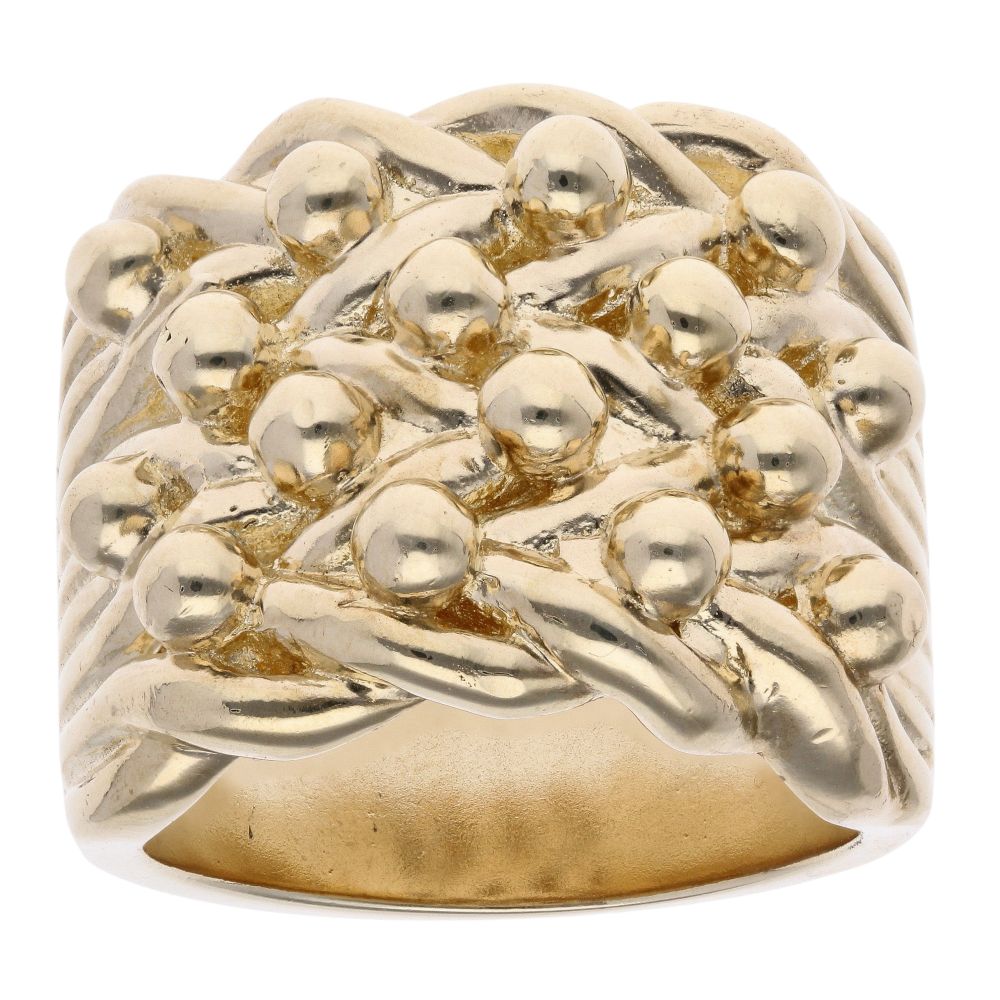 9ct Yellow Gold Four Row Keeper Ring RAMS744343402005 | Ramsdens Jewellery