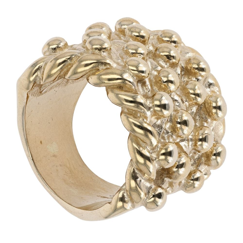 9ct Yellow Gold Four Row Keeper Ring RAMS4430000082-Z | Ramsdens Jewellery