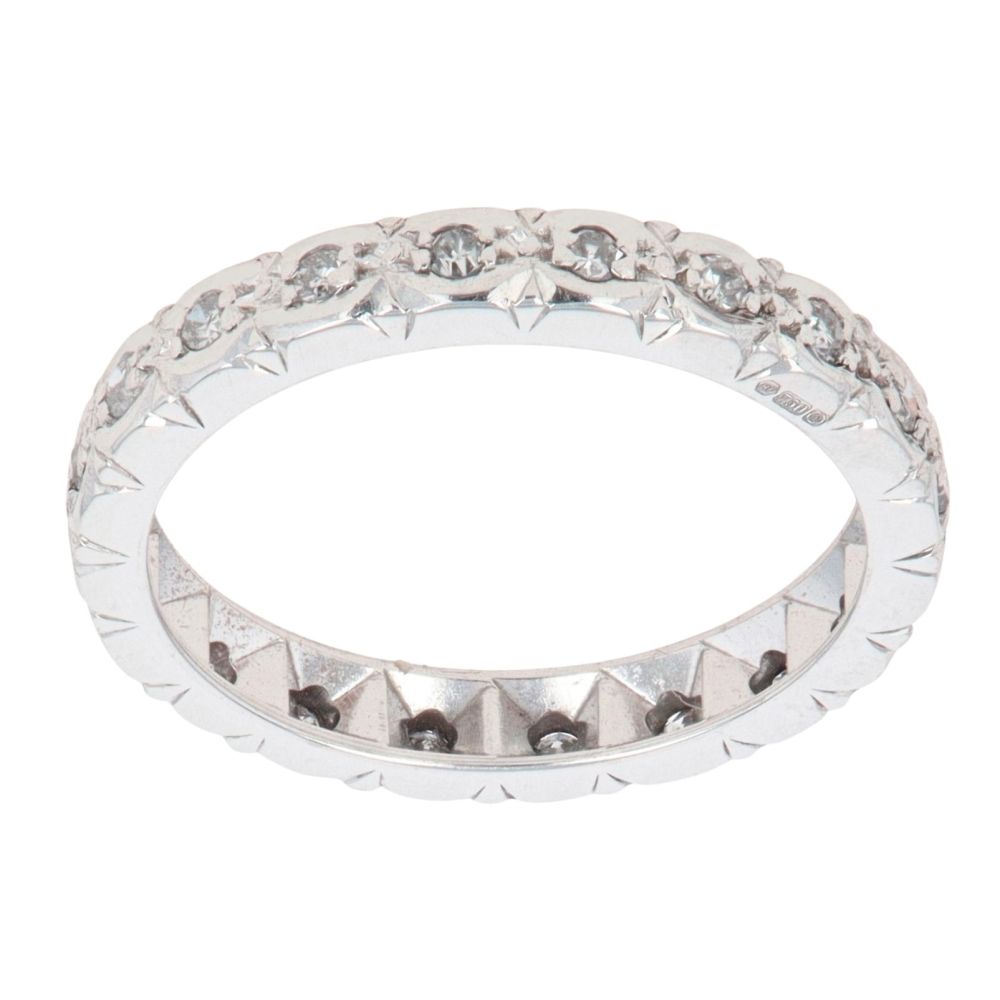 18ct White Gold 0.20ct Diamond Full Eternity Ring RAMS655339376011 | Ramsdens Jewellery