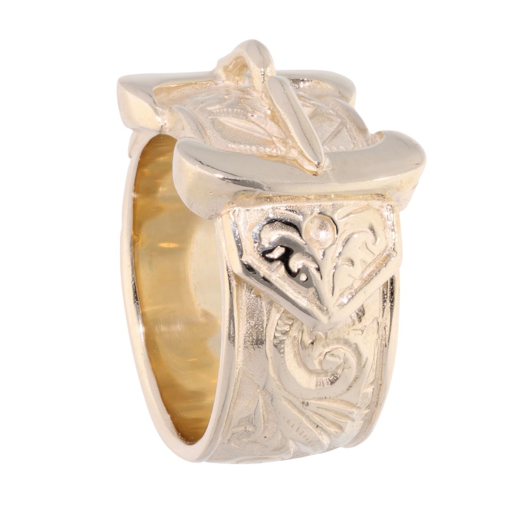 9ct Yellow Gold Heavyweight Double Buckle Ring RAMS4430000011 ...