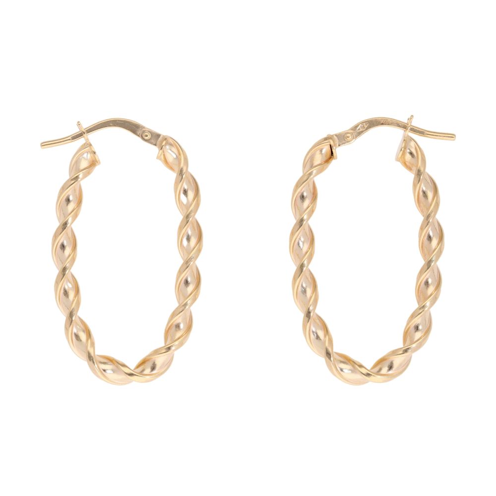 9ct Yellow Gold Twist Hoop Earrings RAMS2550000029 | Ramsdens Jewellery
