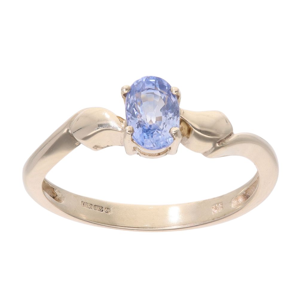 9ct Yellow Gold Oval Sapphire Stone Set Ring RAMS970302761008 ...