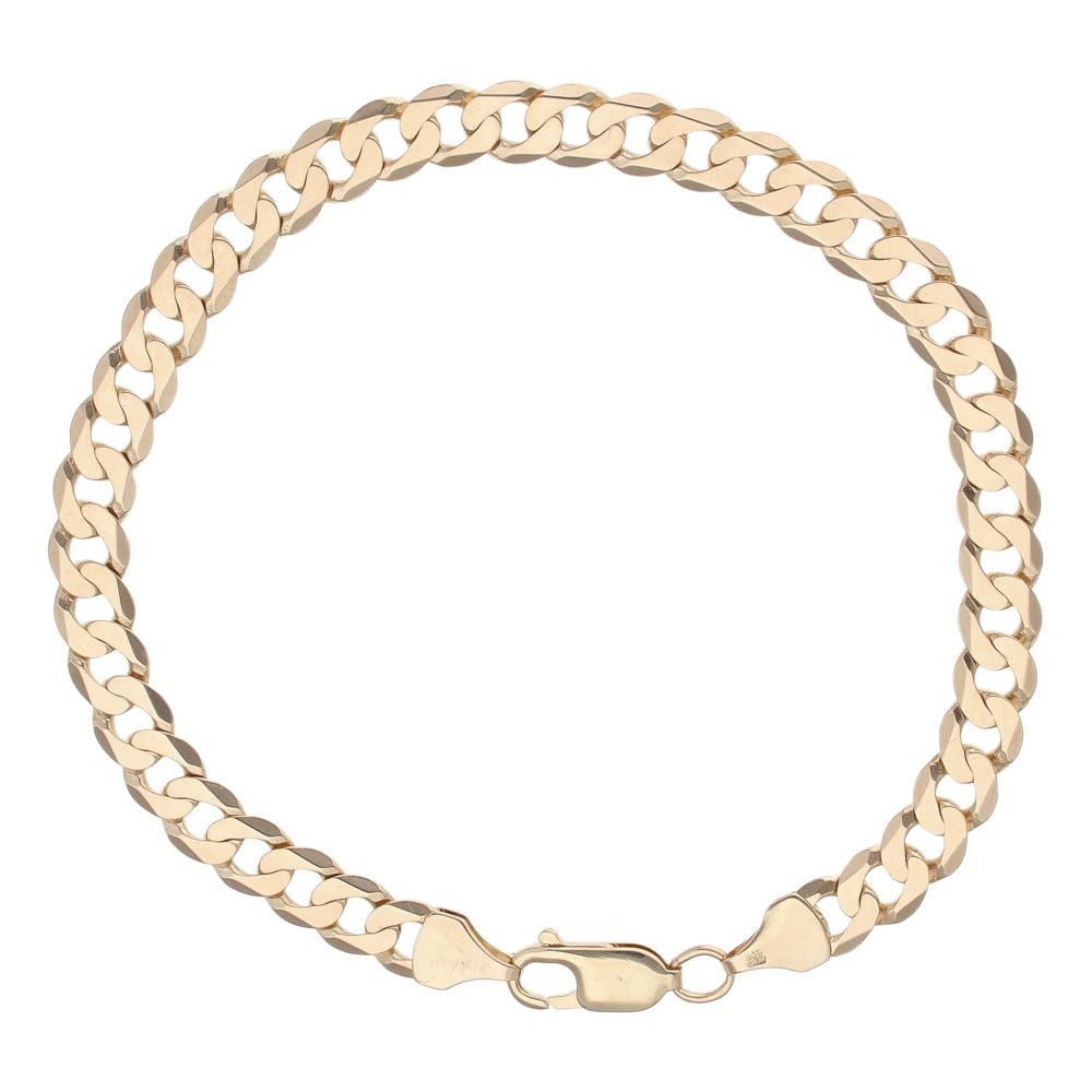 9ct Yellow Gold Curb Bracelet 8" RAMS846350620002 | Ramsdens Jewellery