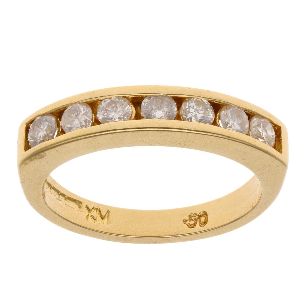 18ct Yellow Gold 0.50ct Brilliant Cut Diamond Half Eternity Ring ...