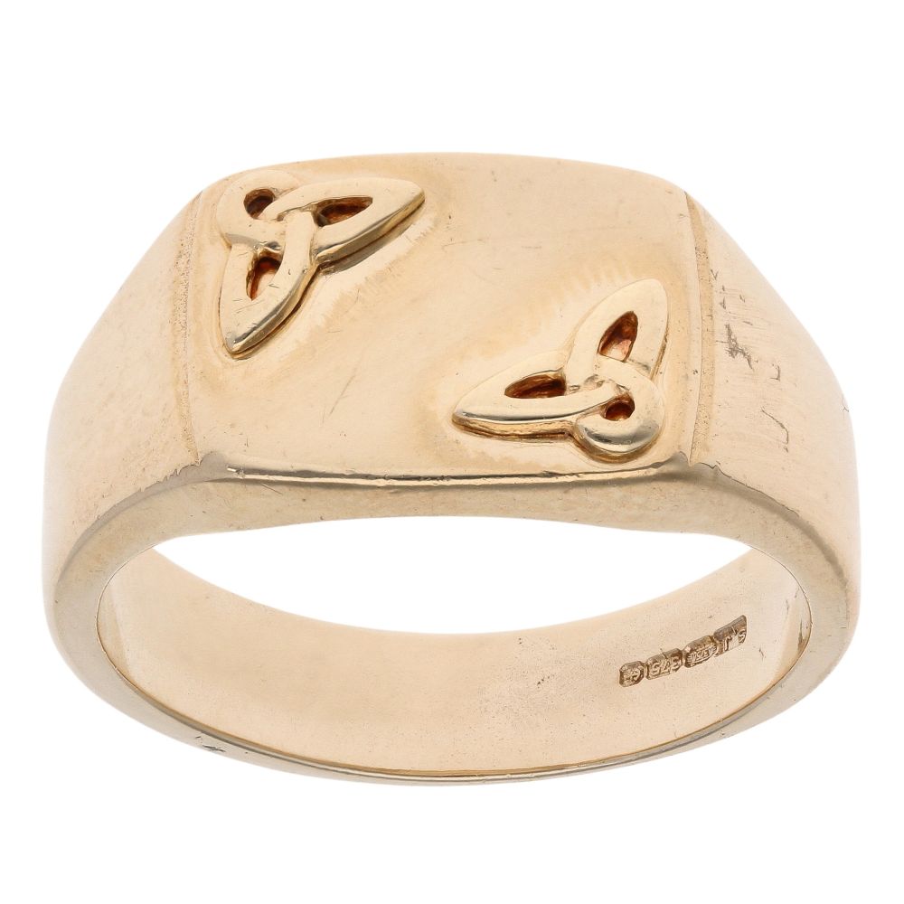 9ct Yellow Gold Celtic Knot Signet Ring RAMS660320917007 | Ramsdens ...