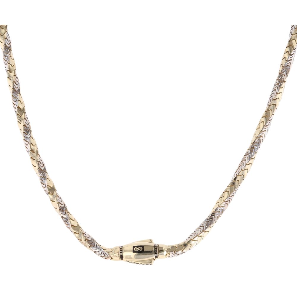 14ct Yellow And White Gold Monaco Spin Plain Lock Twist Chain 22 ...