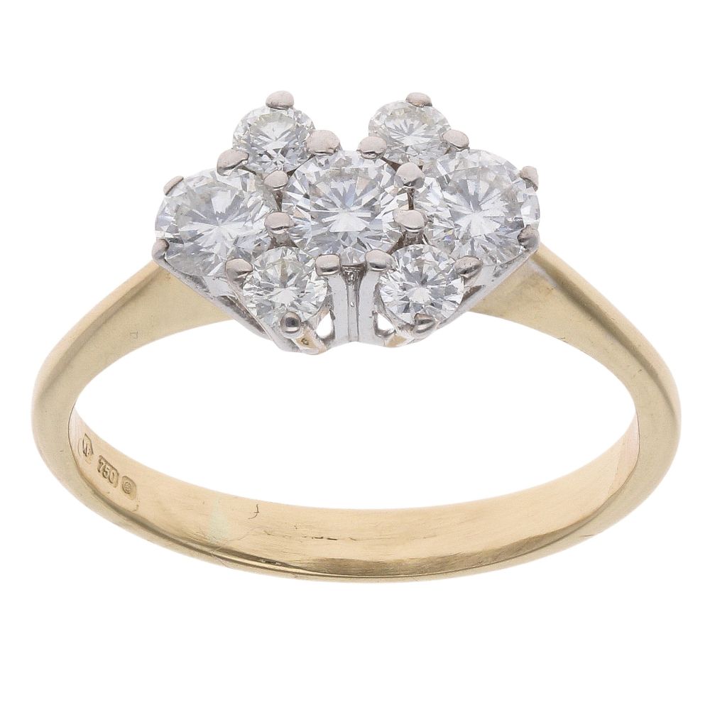 18ct Yellow Gold 0.70ct Diamond Cluster Ring RAMS743343066017 ...