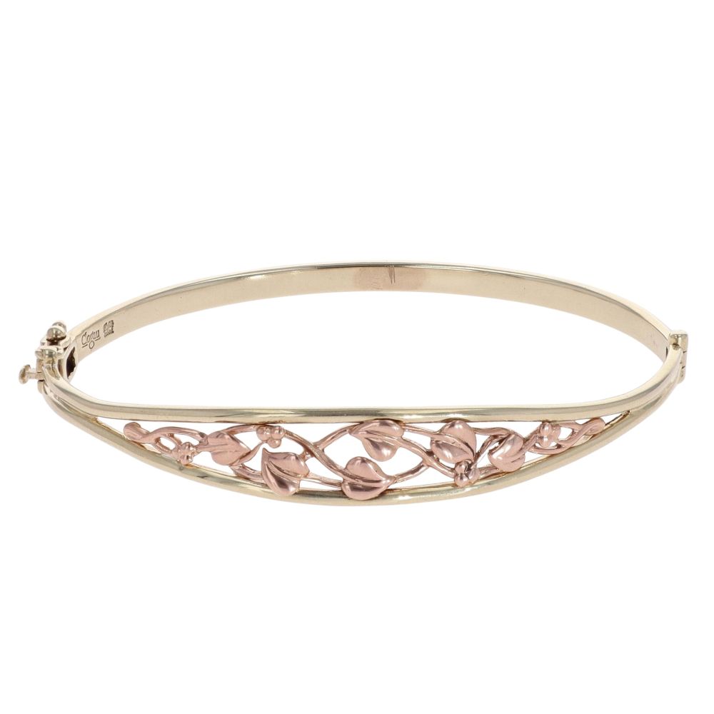 9ct Yellow and Rose Gold Clogau Vine of Life Hinged Bangle ...