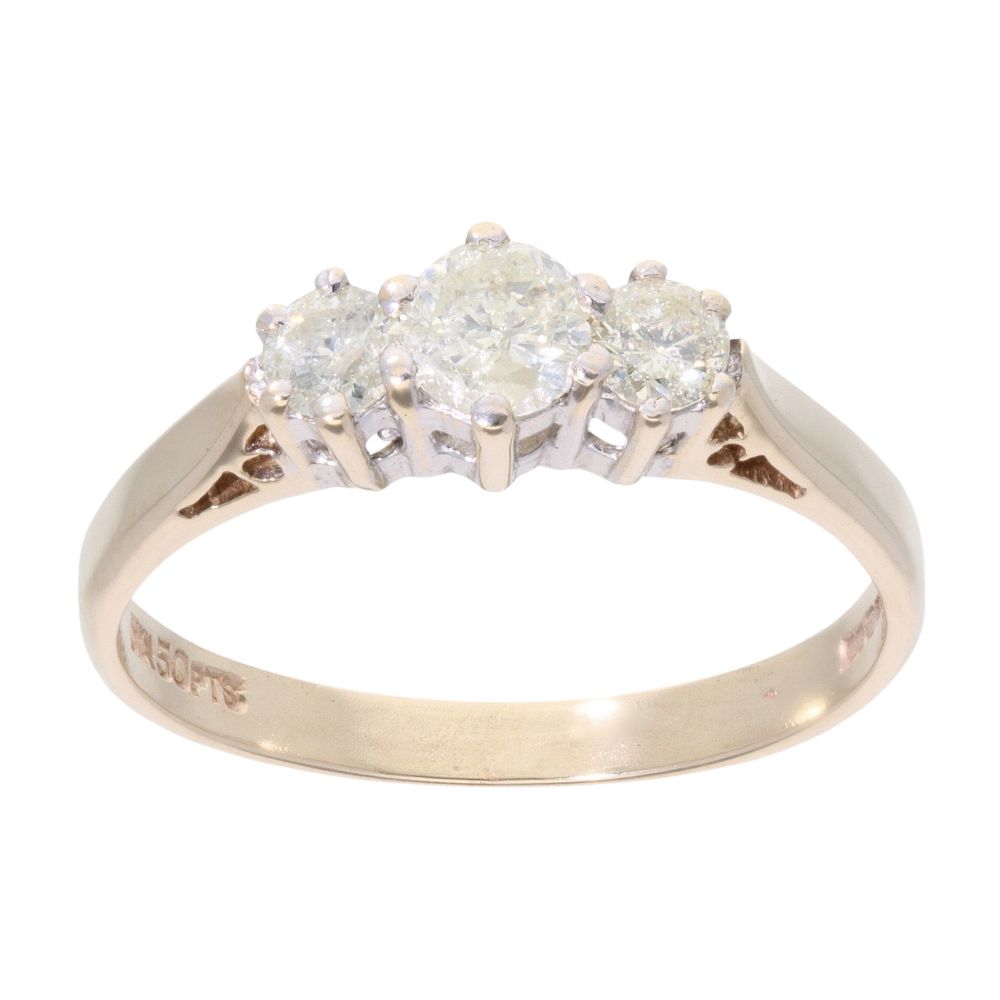 9ct Yellow Gold 0.50ct Diamond Trilogy Ring RAMS720298072024 | Ramsdens ...