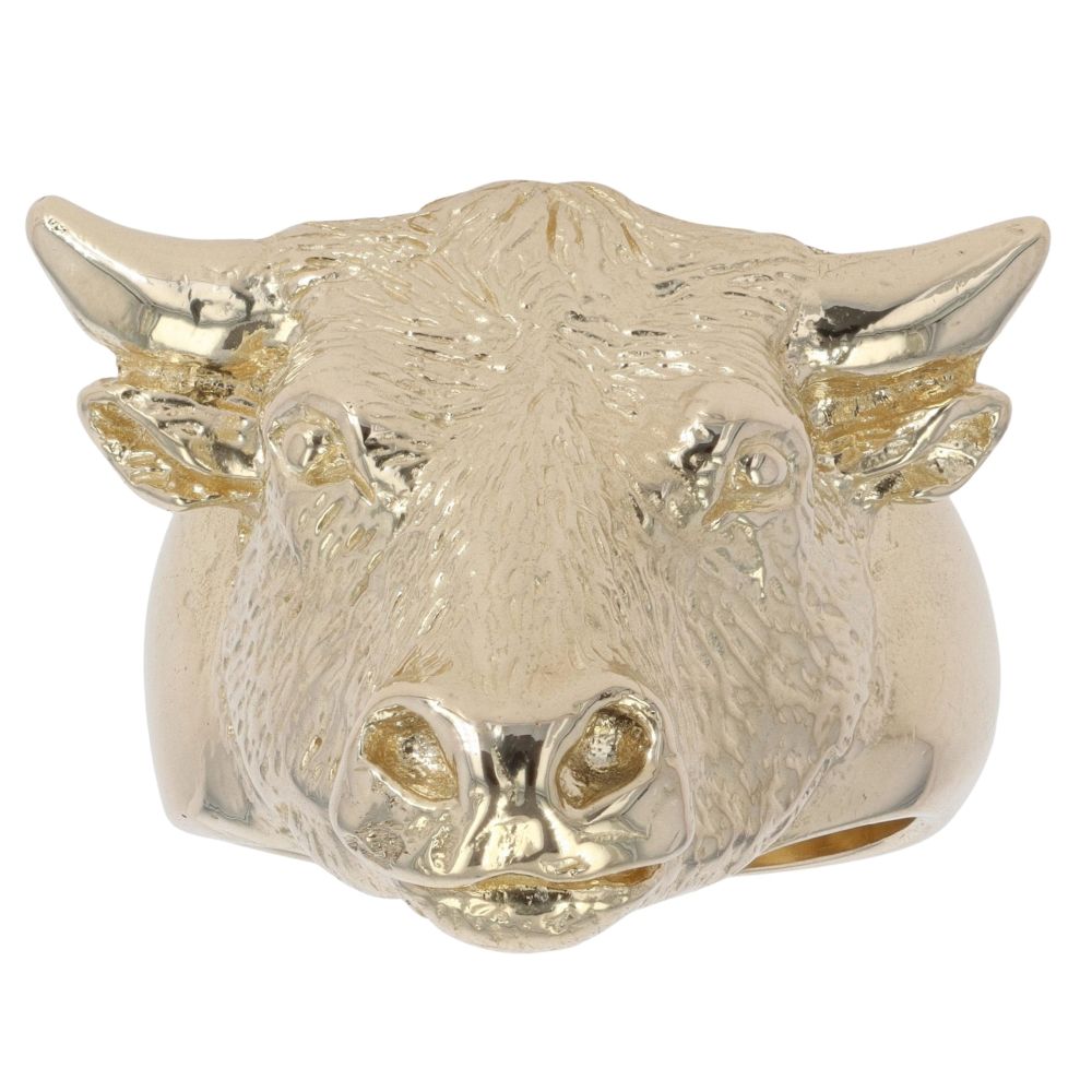 9ct Yellow Gold Bull Ring RAMS681349542004 | Ramsdens Jewellery