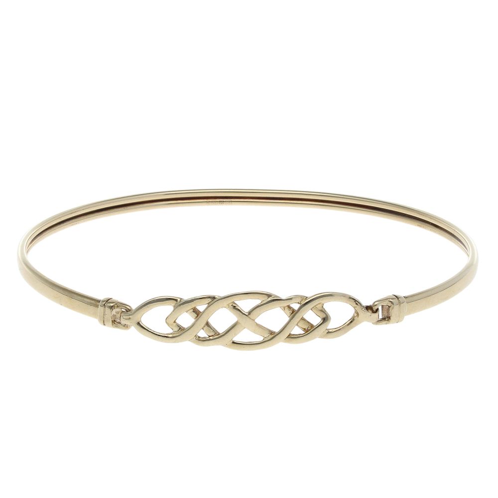 9ct Yellow Gold Hinged Celtic Bangle RAMS767350836038 | Ramsdens Jewellery