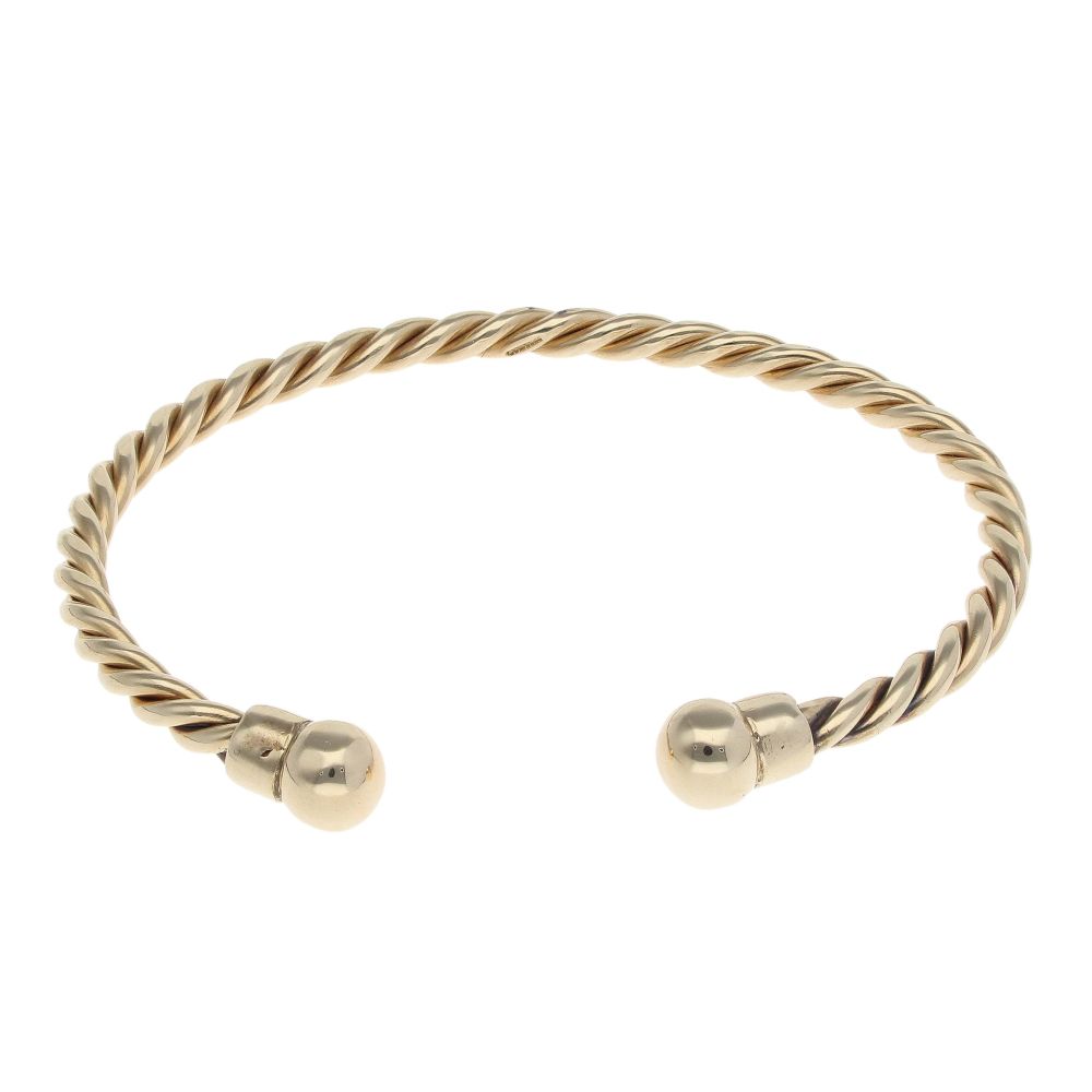 9ct Yellow Gold Twist Torque Bangle RAMS945359554004 | Ramsdens Jewellery