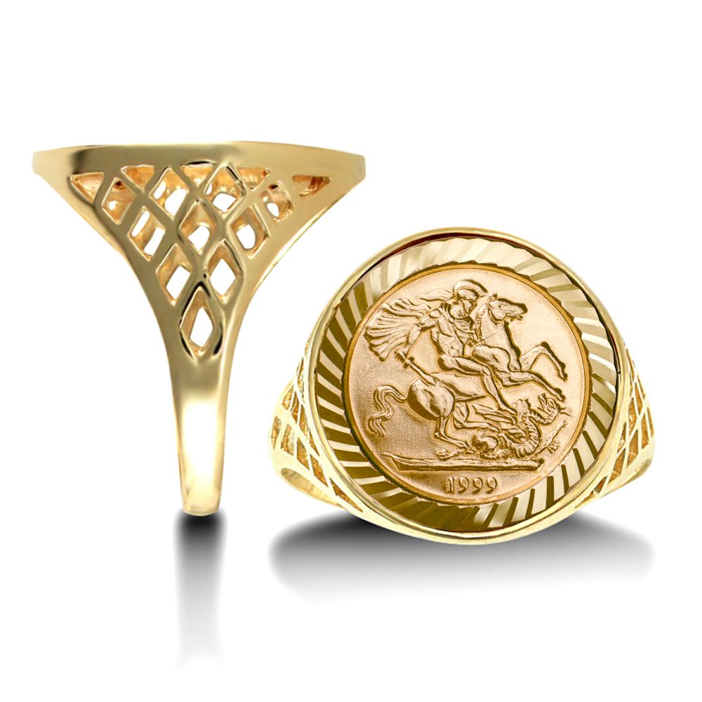 9ct Yellow Gold St George Insert Basket Ring RAMSJRN164 | Ramsdens ...