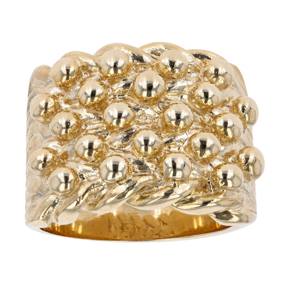 9ct Yellow Gold Four Row Keeper Ring RAMS4430000085-Z | Ramsdens Jewellery