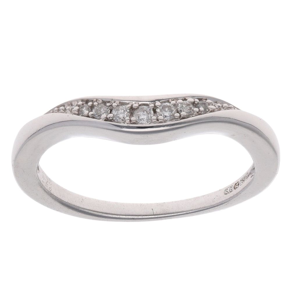18ct White Gold 0.05ct Diamond Wishbone Ring RAMS837354094006 ...