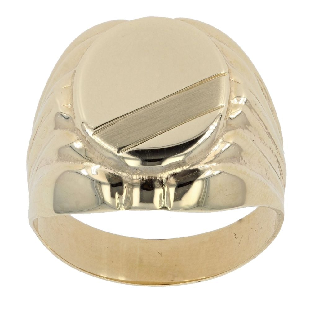 14ct Yellow Gold Oval Signet Ring RAMS7830000333 | Ramsdens Jewellery
