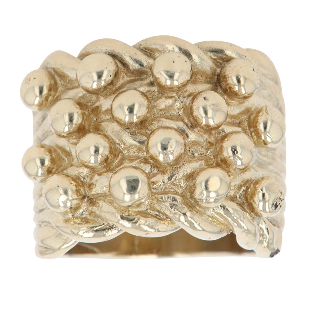 9ct Yellow Gold Four Row Keeper Ring RAMS206303539201 | Ramsdens Jewellery