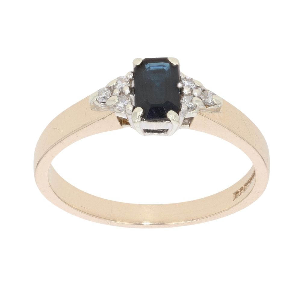 9ct Yellow Gold Sapphire And Diamond Ring RAMS764327391011 | Ramsdens ...