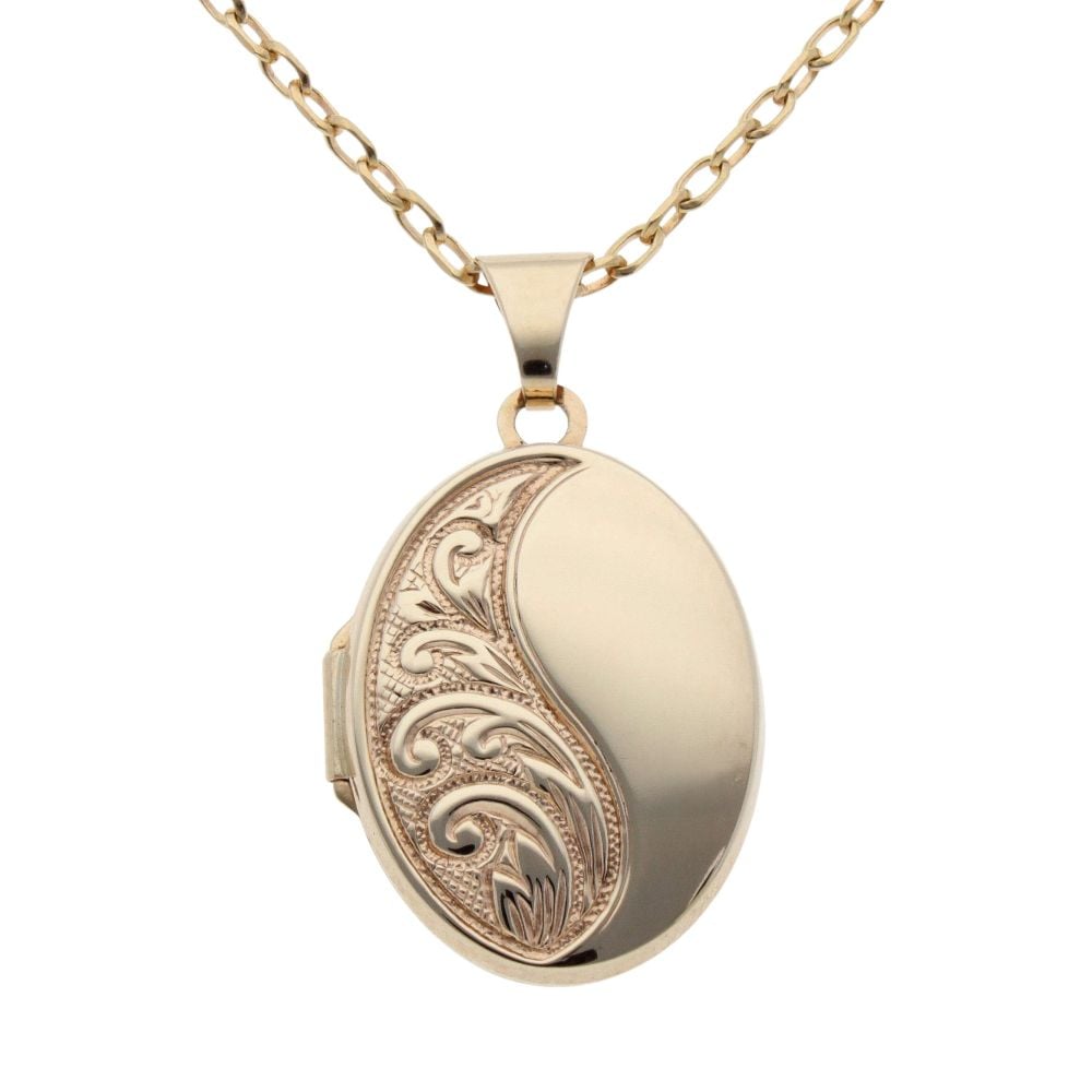 9ct Yellow Gold Oval Locket And 18" Chain | Ramsdens Jewellery