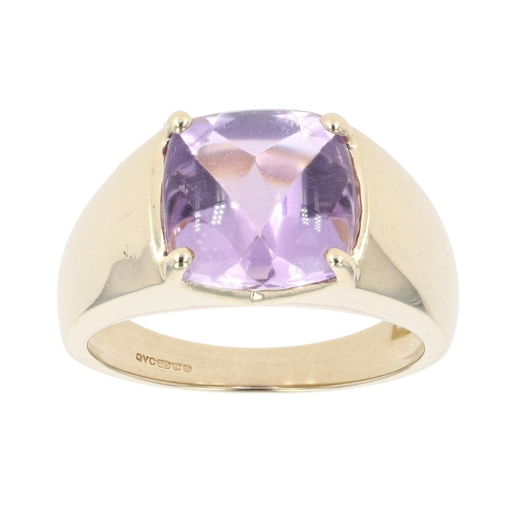 9ct Yellow Gold Single Stone Amethyst Signet Ring RAMS183310102002 ...