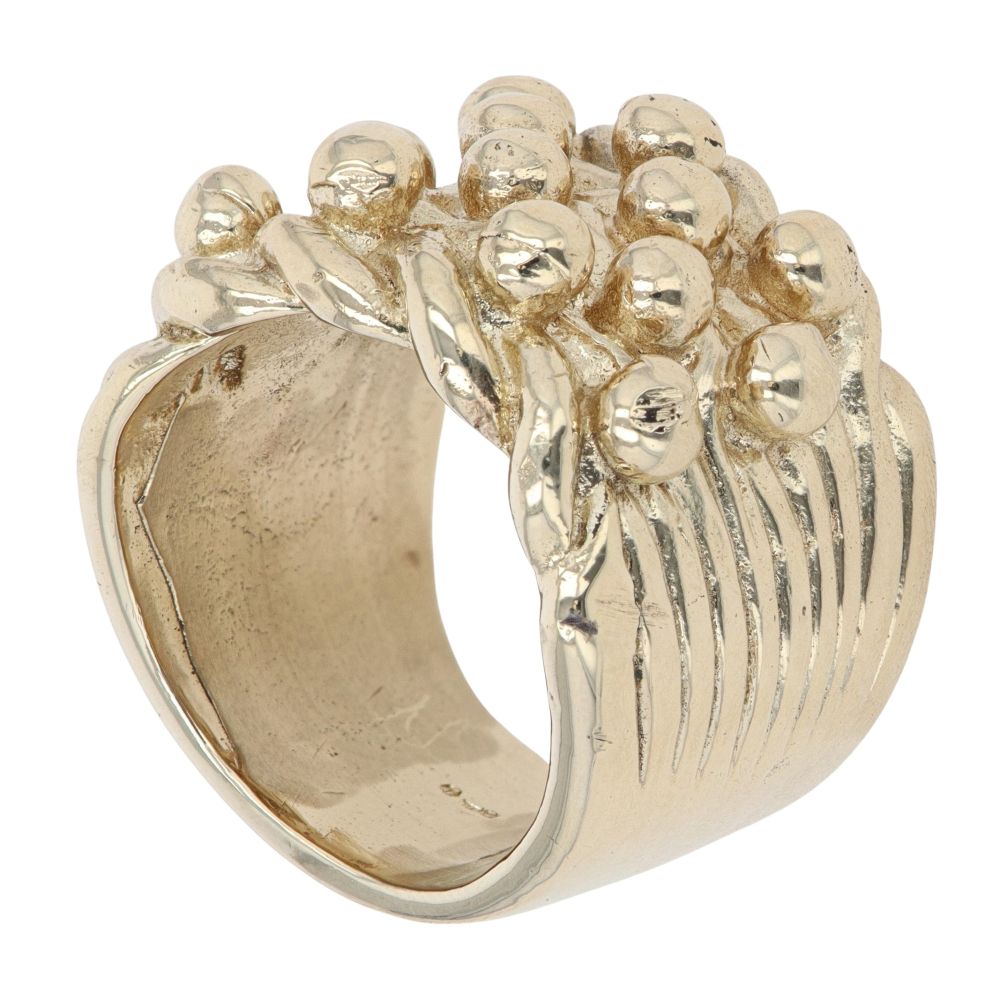 9ct Yellow Gold Four Row Keeper Ring RAMS206303539201 | Ramsdens Jewellery