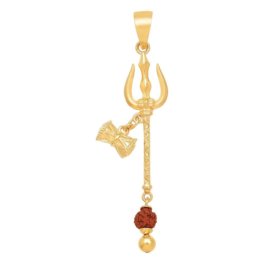 22ct Yellow Gold Trishul Rudraksh Pendant RAMSJWPNPRCB037OTCS ...