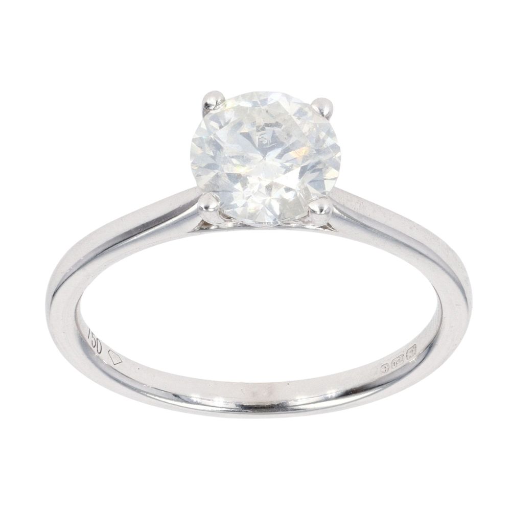 18ct White Gold Diamond Solitaire Ring RAMS8930000307-M | Ramsdens ...