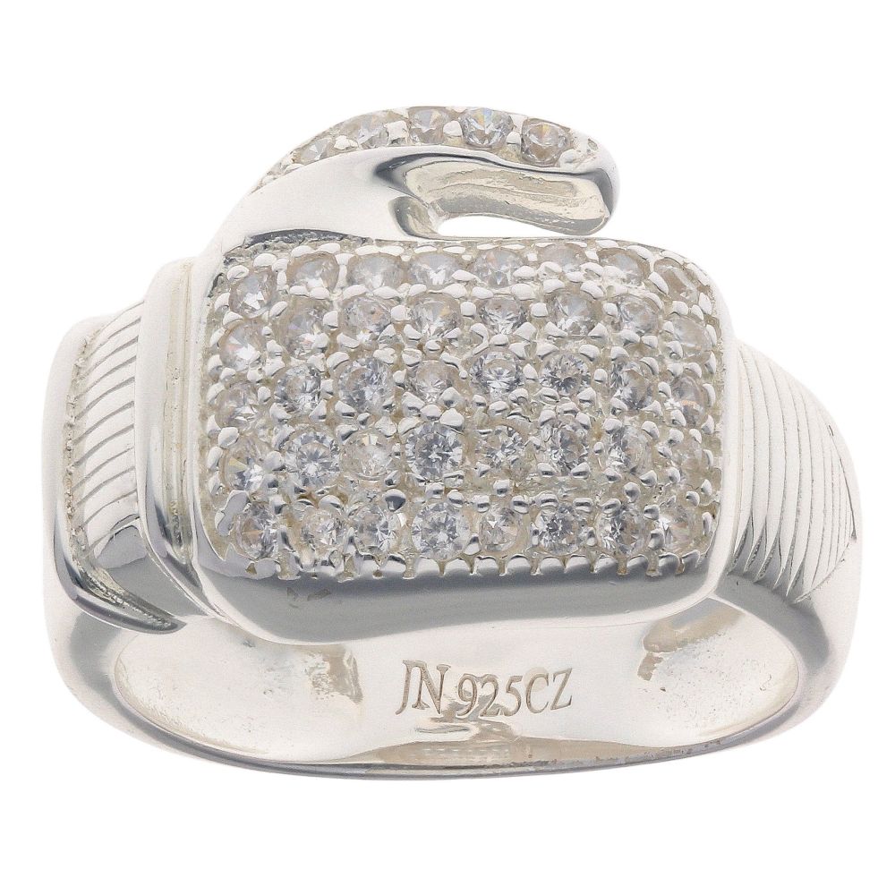 Silver Cubic Zirconia Boxing Glove Ring RAMS8640000539 | Ramsdens Jewellery