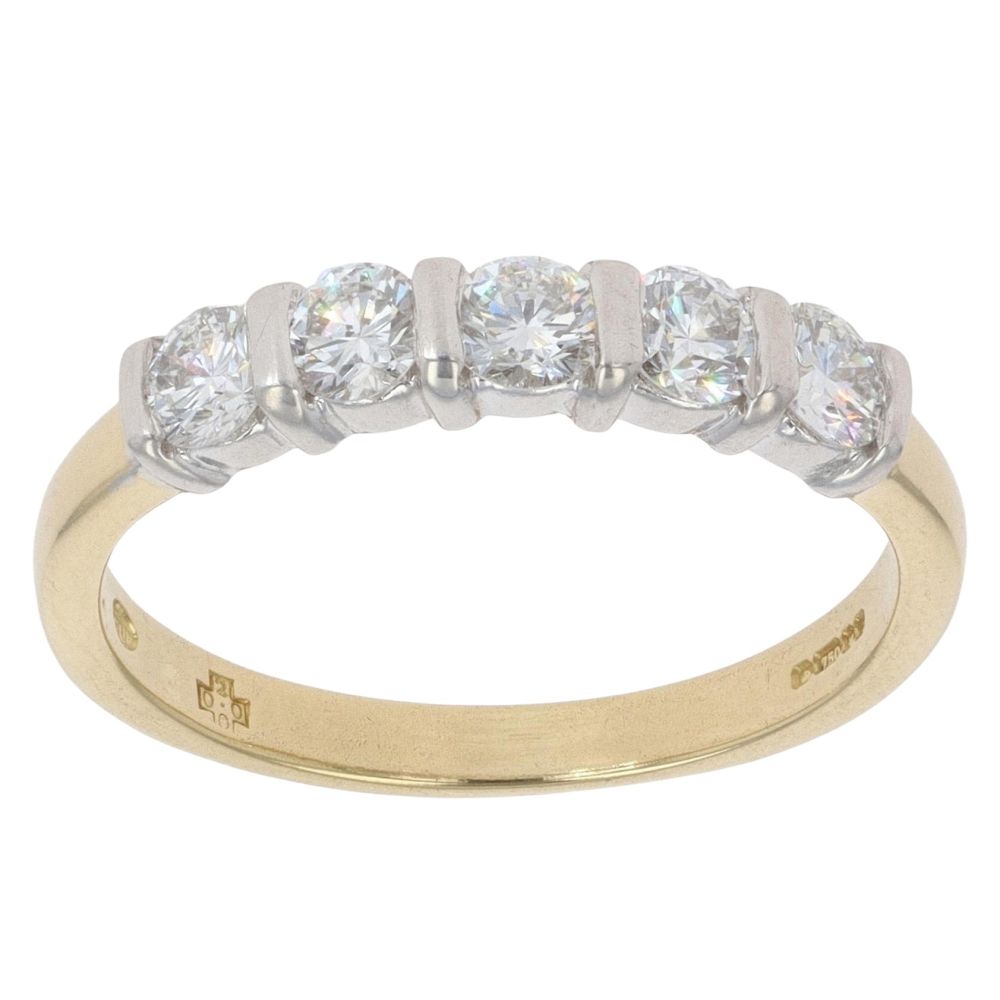 18ct Yellow Gold 0.65ct Diamond Five Stone Ring RAMS963347659014 | Ramsdens Jewellery